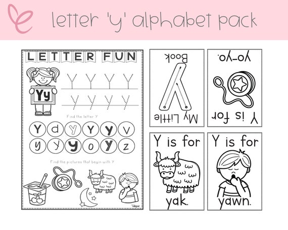 Letter Y Alphabet Pack Alphabet Worksheets Digital | Etsy