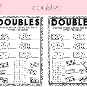 Doubles Maths Game Maths Resources Digital Download teacher Worksheet ...