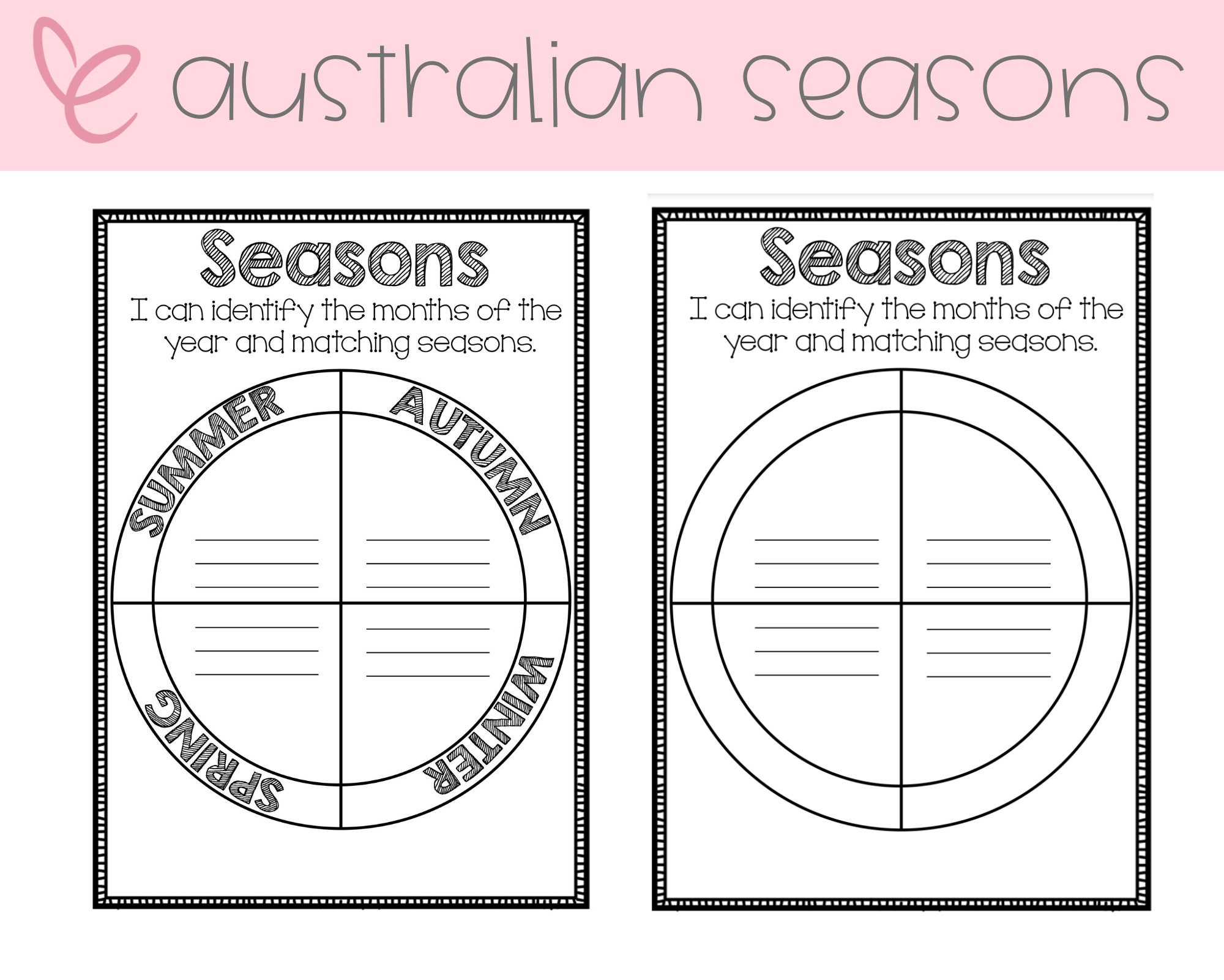 Australian Months and Seasons Worksheet Seasons Worksheet Grade One ...