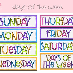 Days of the Week - Etsy