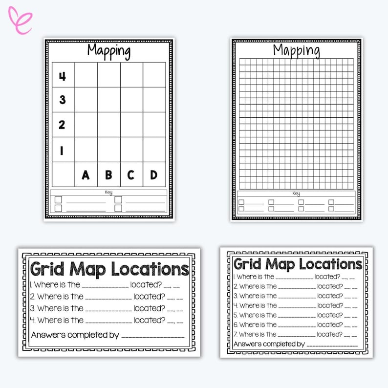 Grid Maps Mapping Skills | Mapping Skills | Geography Activity | Map ...