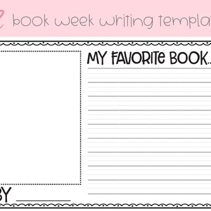 Book Week Writing Template Writing Worksheet Literacy Worksheet Digital ...