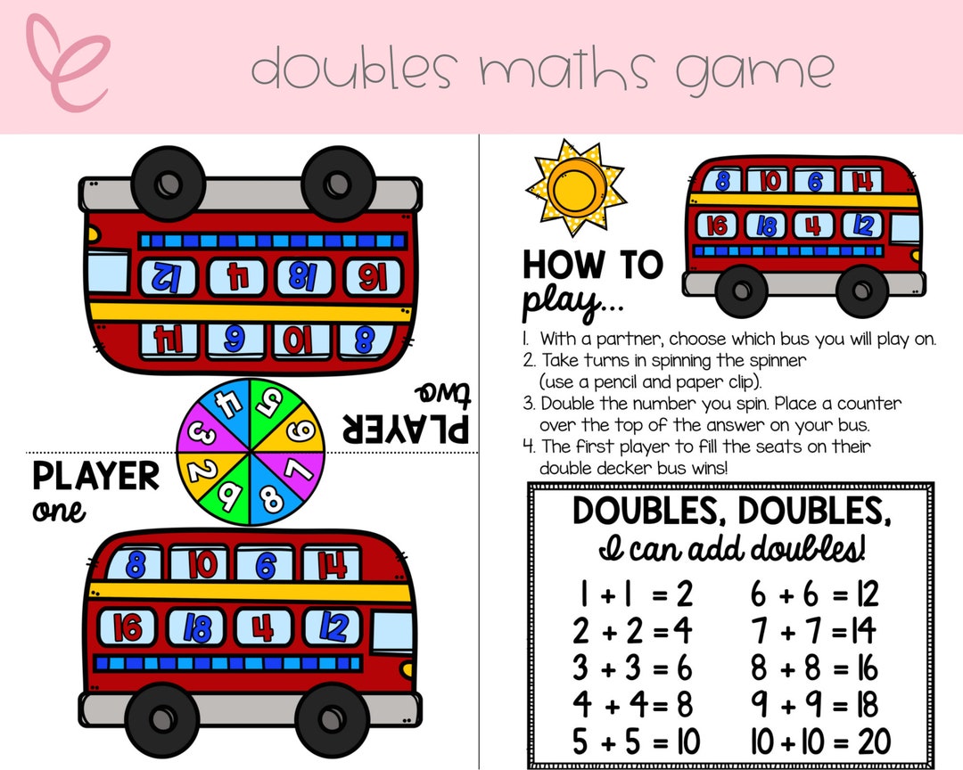 Doubles Maths Game Fun Maths Games Addition Maths Games Digital ...