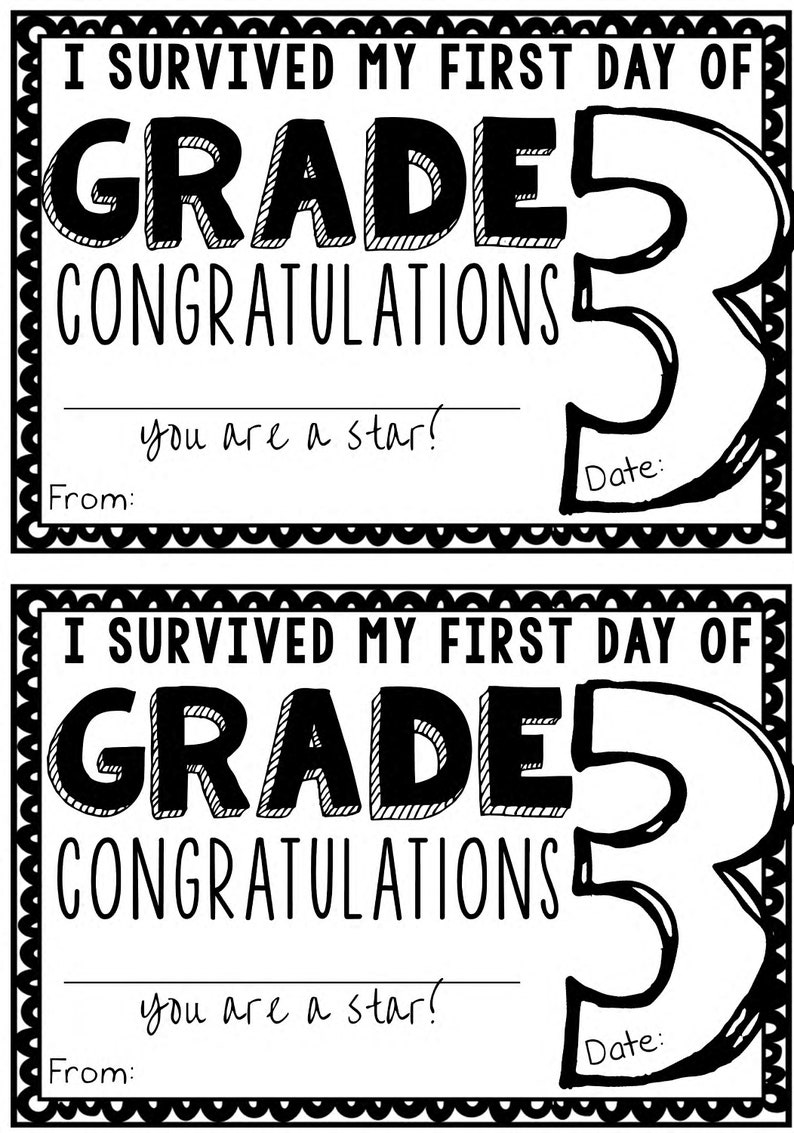 First Day of School Certificate - Etsy