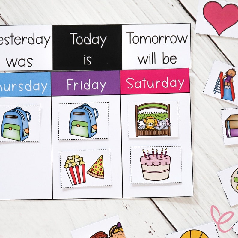 Days of the Week Schedule Cards Visual Timetable Routine Cards Visual ...