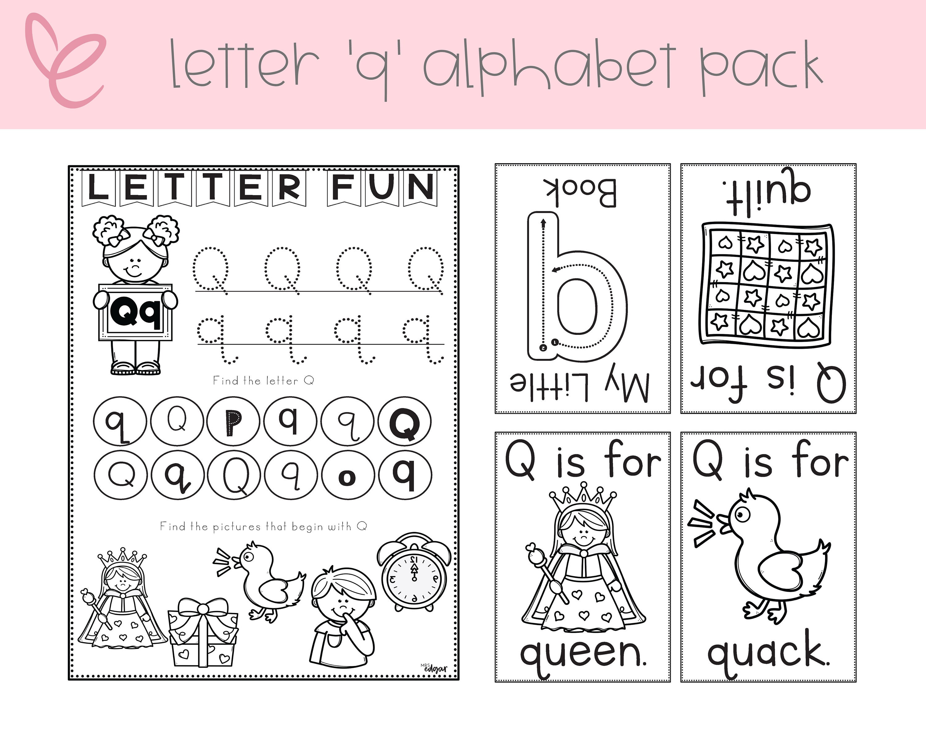 Letter Q Alphabet Pack | Alphabet Worksheets | Digital Download ...