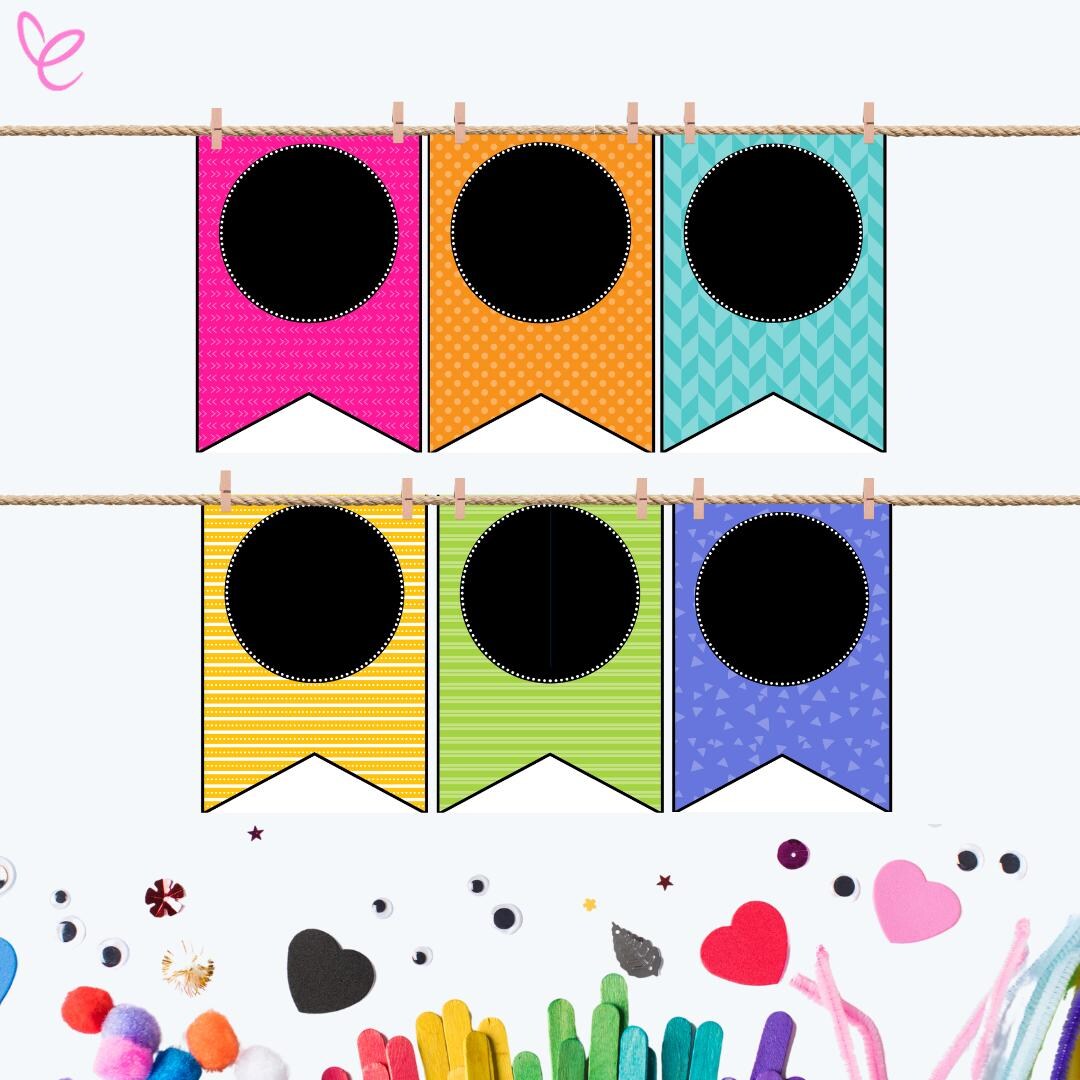 Editable Patterned Banner Black | Patterned Flags | Classroom Decor ...