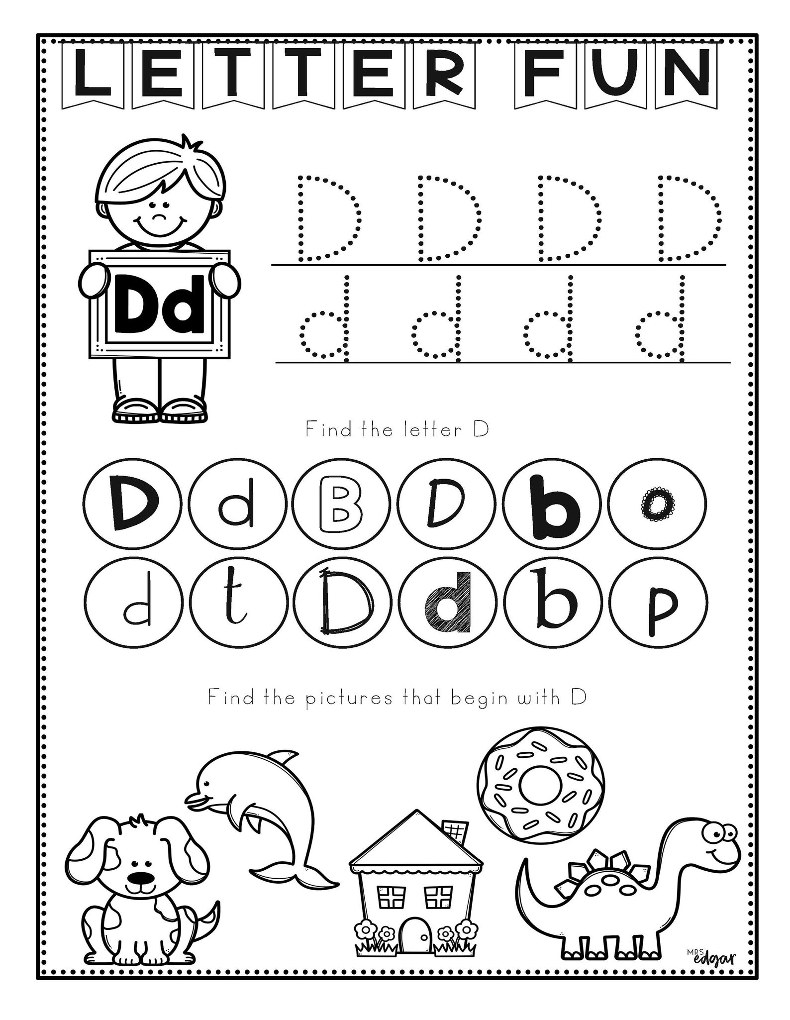 Letter D Alphabet Pack | Alphabet Worksheets | Digital Download ...