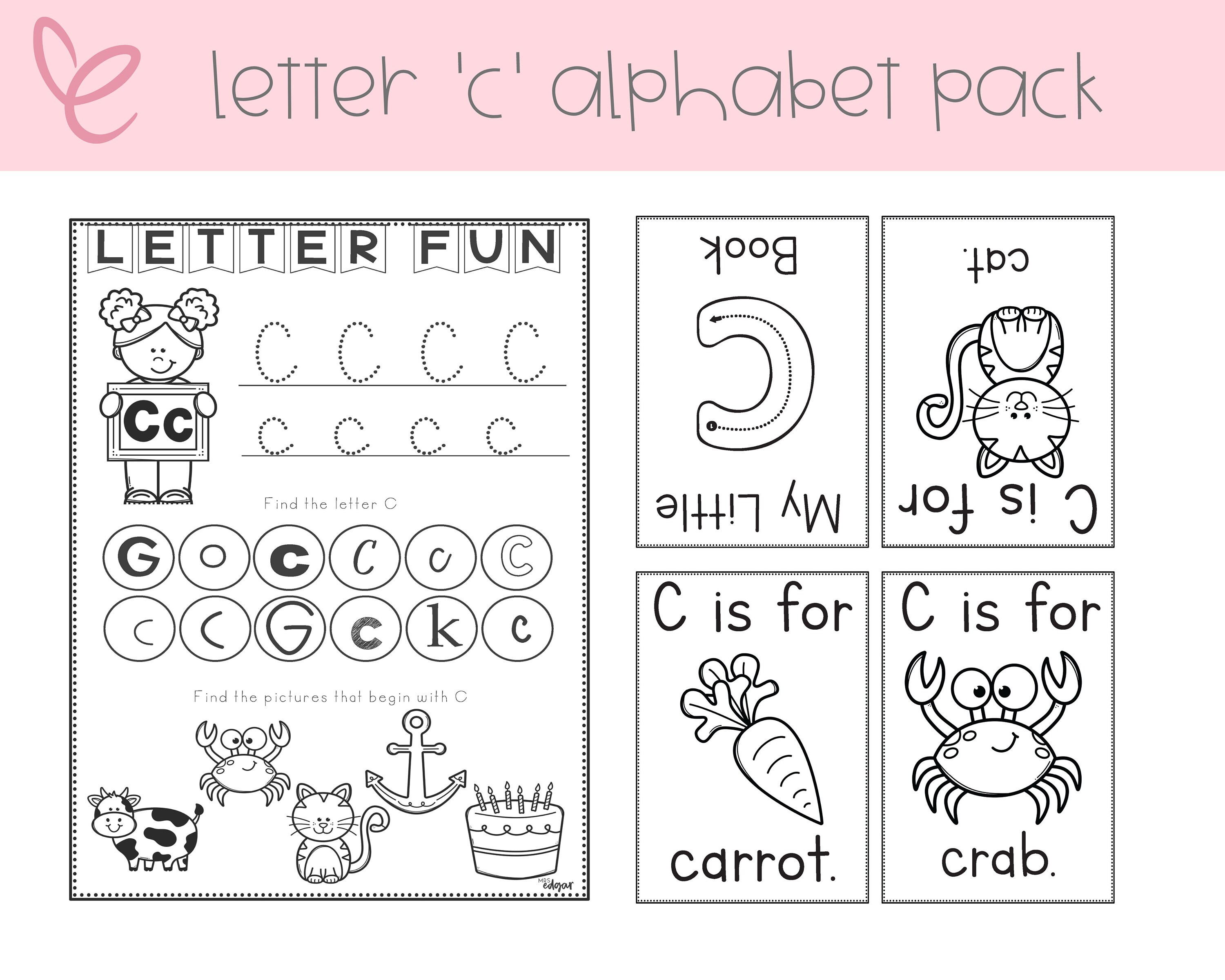 Letter C Alphabet Pack | Alphabet Worksheets | Digital Download ...