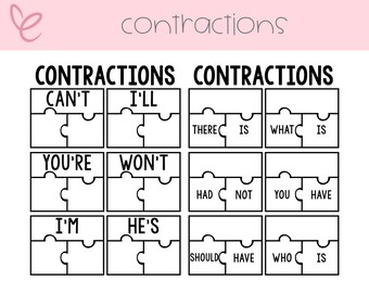 Contractions Learning Game Fishing for Contractions Preschool ...