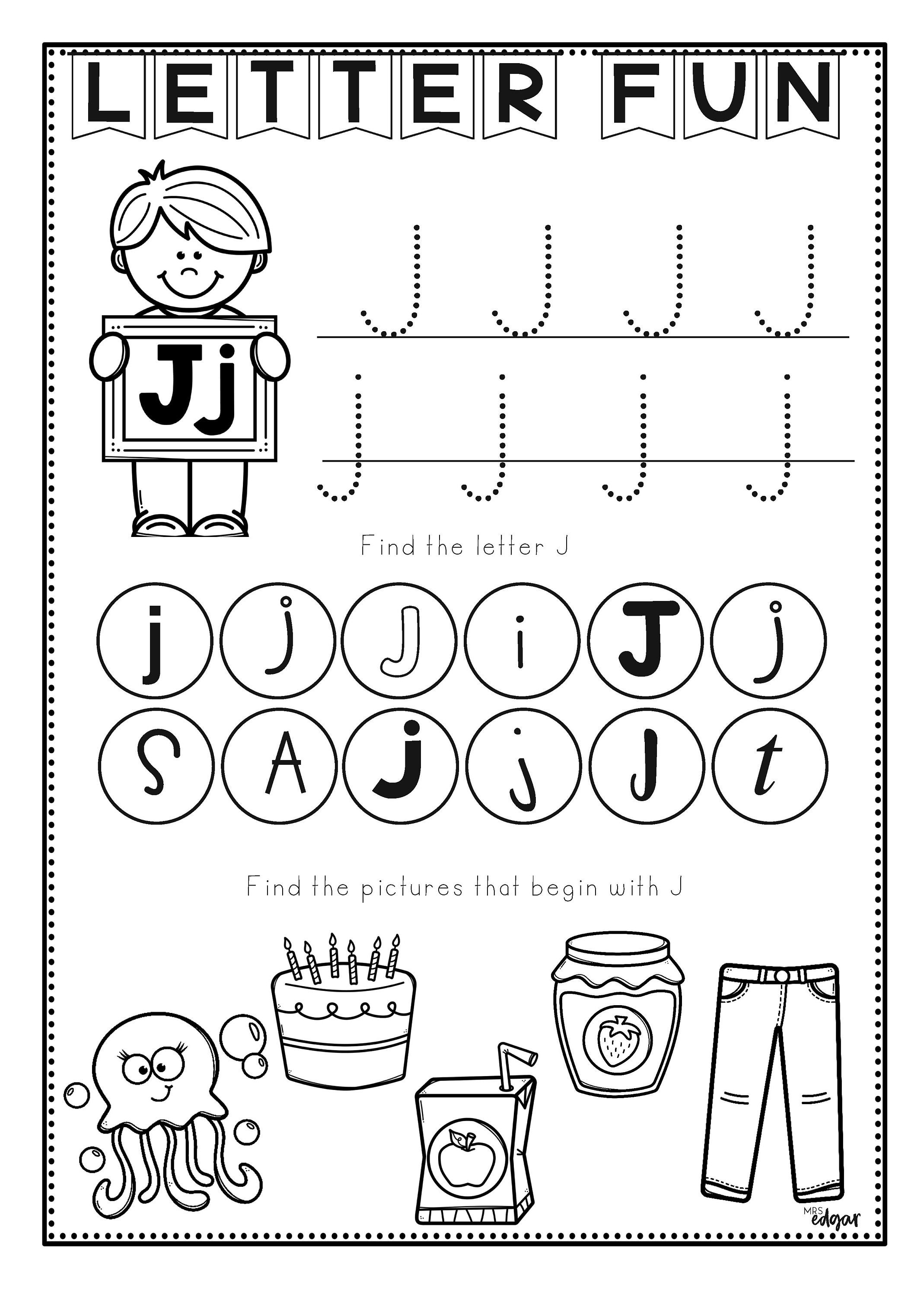 Letter J Alphabet Pack Alphabet Worksheets Digital Download Alphabet ...