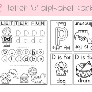 Letter D Alphabet Pack | Alphabet Worksheets | Digital Download ...