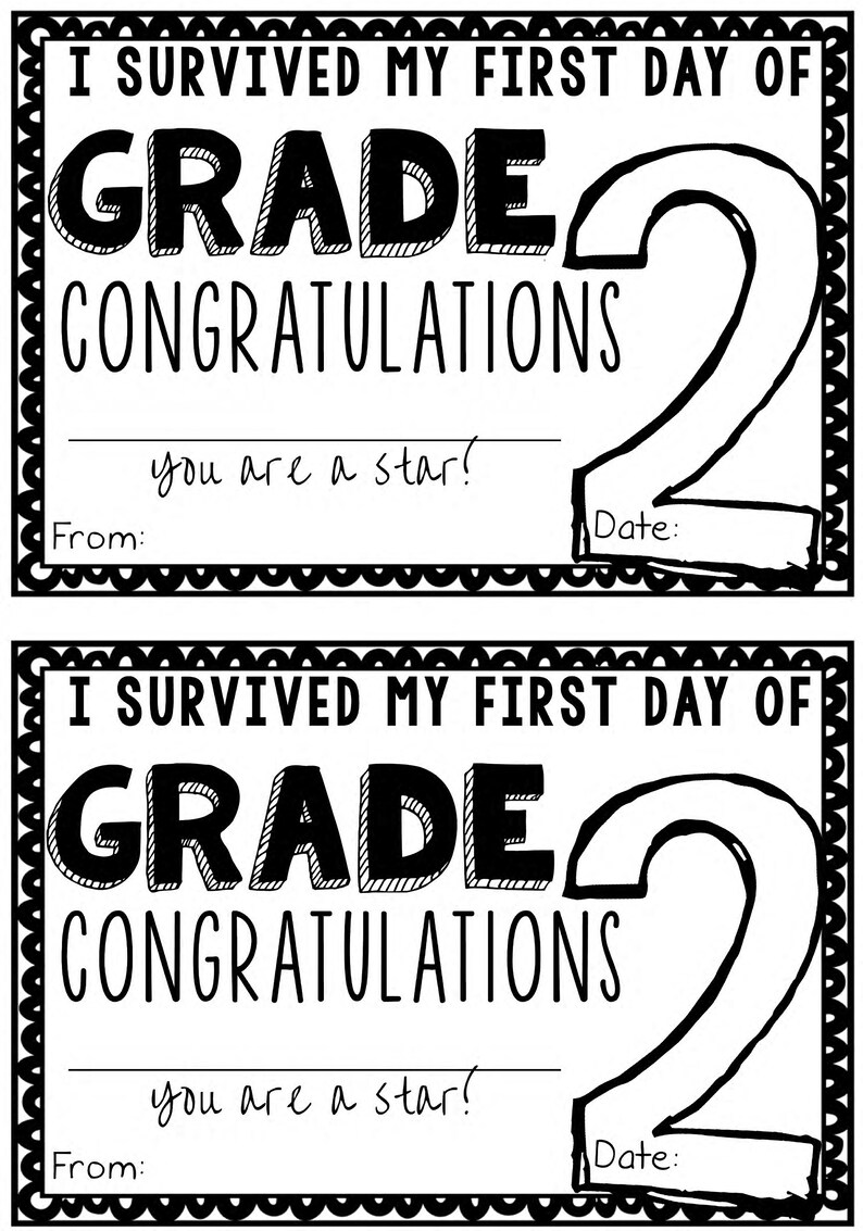 First Day of School Certificate - Etsy