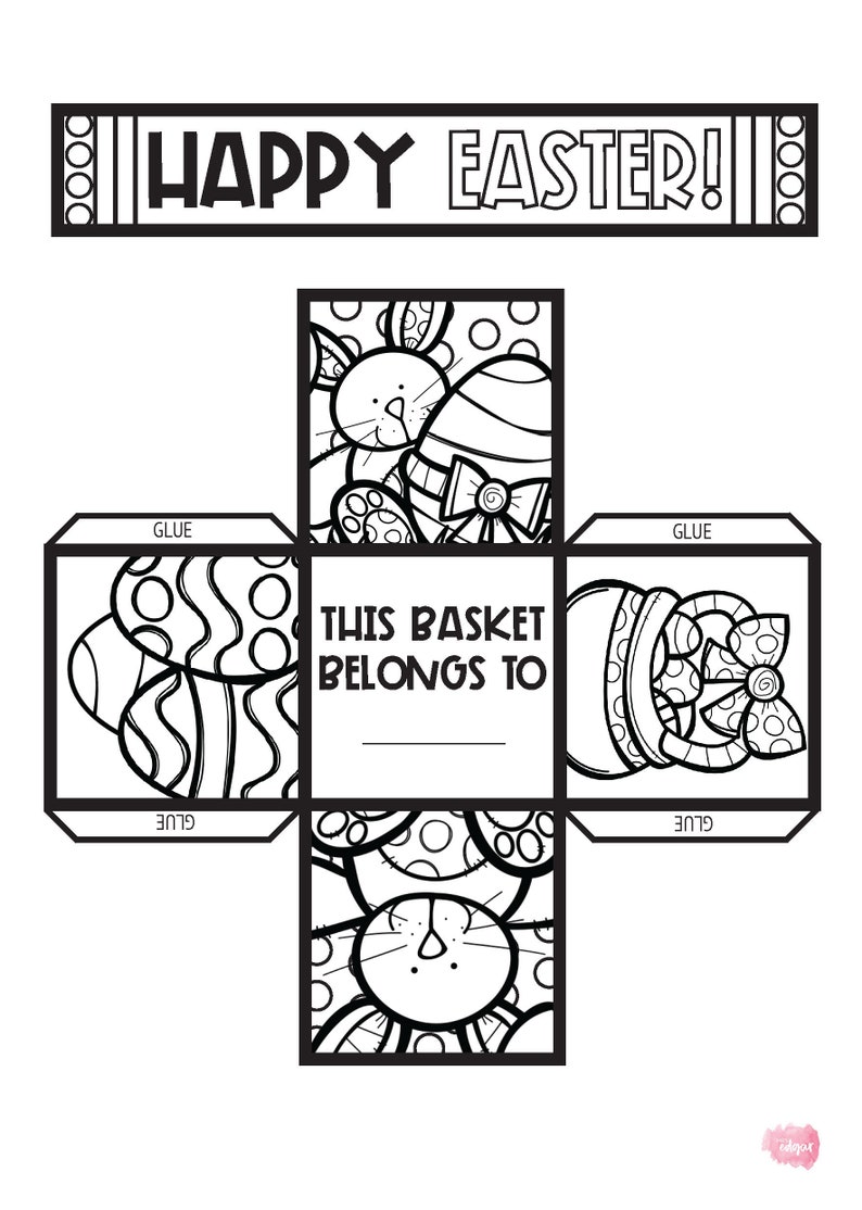 Easter Basket Simple Easter Basket Printable Easter Craft Toddlers ...