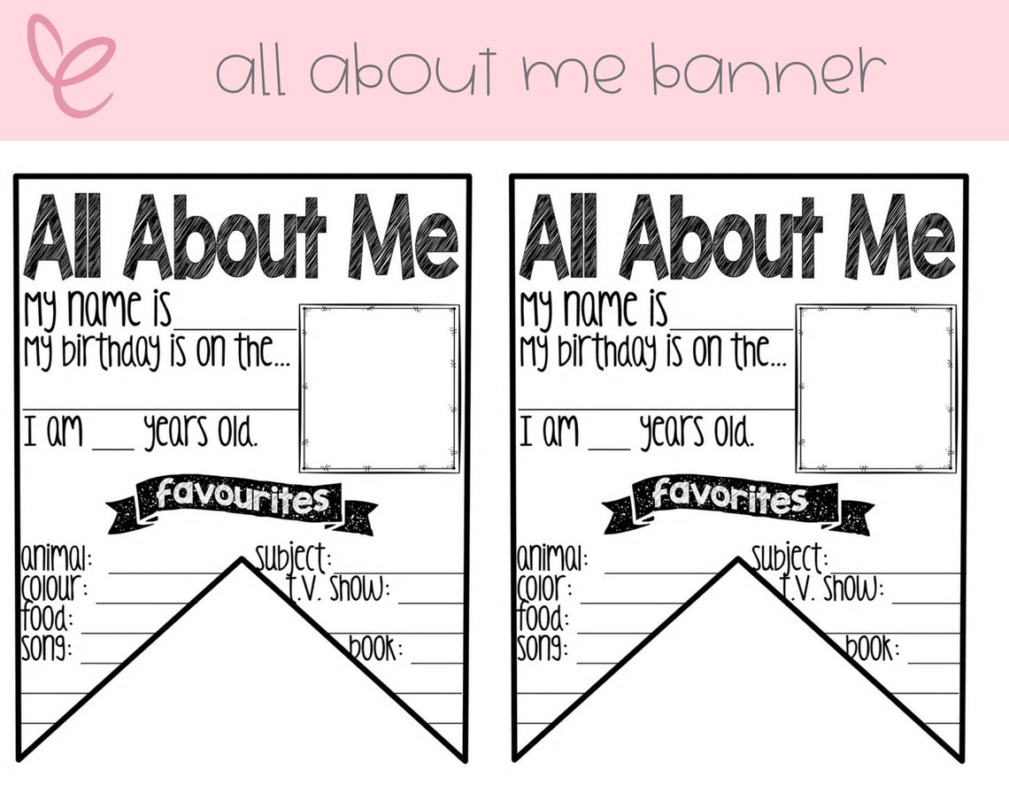 All About Me Banner Classroom Display Digital Download Bulletin Board ...