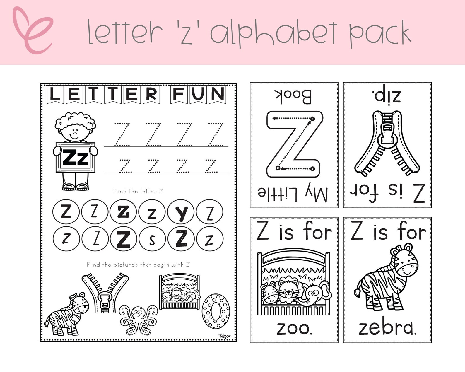 Letter Z Alphabet Pack | Alphabet Worksheets | Digital Download ...