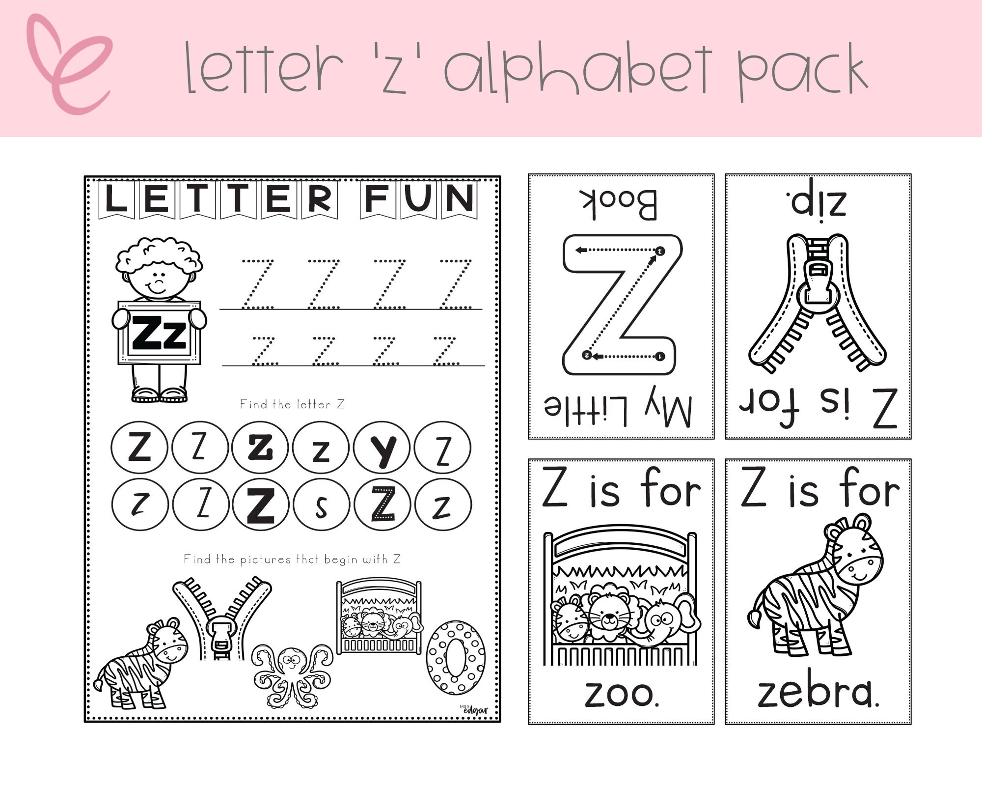 Letter Z Alphabet Pack | Alphabet Worksheets | Digital Download ...