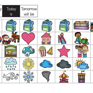 Days of the Week Schedule Cards Visual Timetable Routine Cards Visual ...
