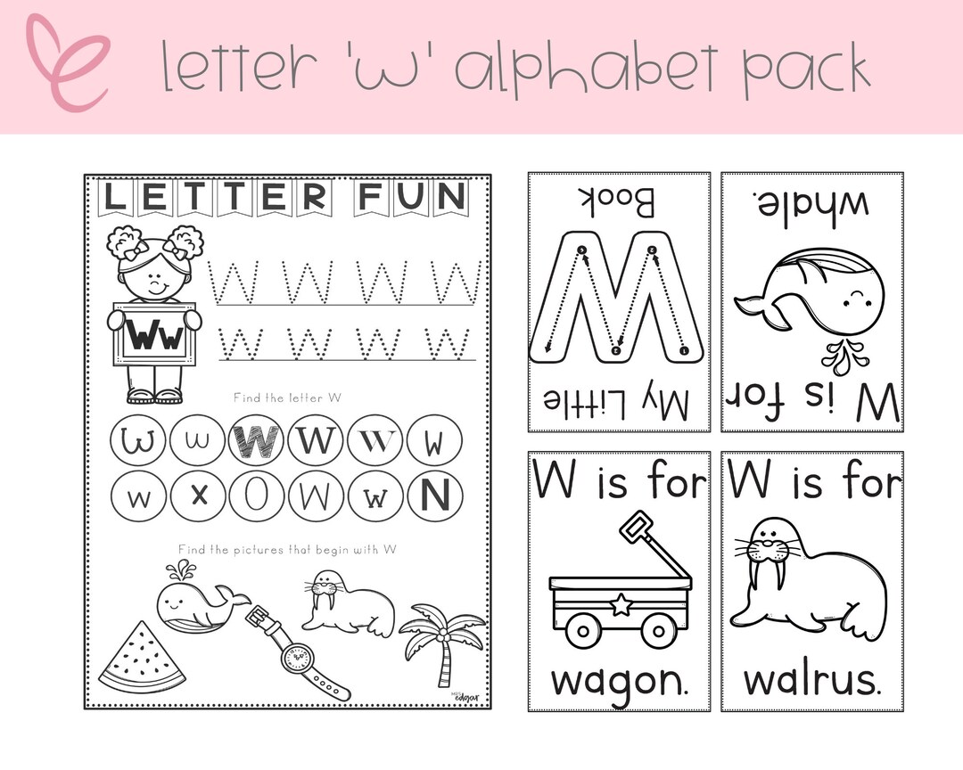 Letter W Alphabet Pack | Alphabet Worksheets | Digital Download ...