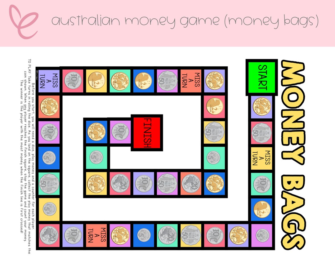 Australian Money Game money Bags - Etsy