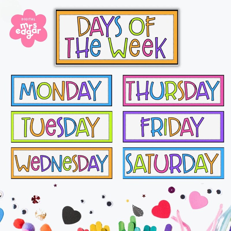 Days of the Week Printable - Etsy