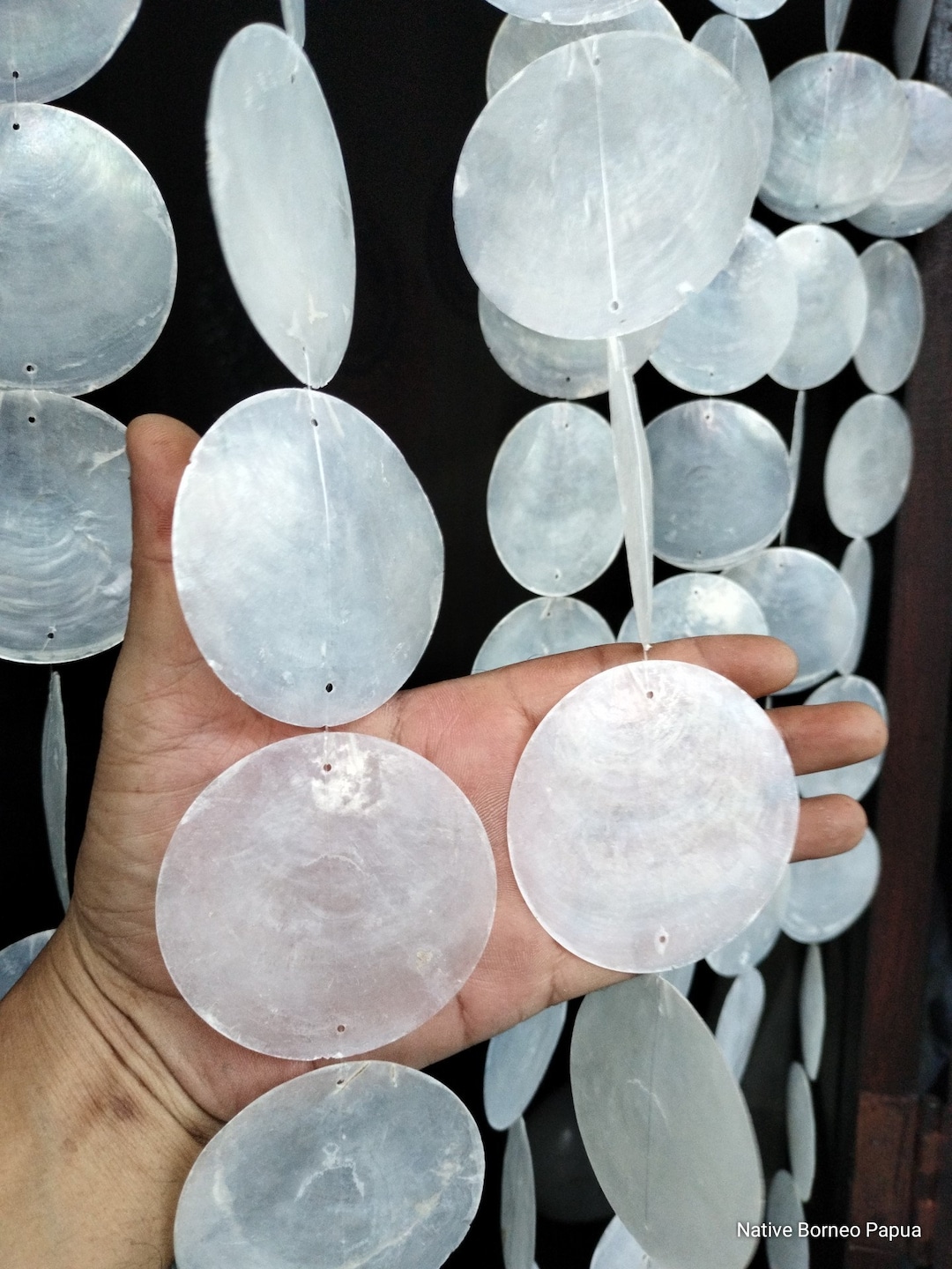 Strand of Capiz Shells 2,75 ,shell Curtain for Doorway: Window Curtains ...