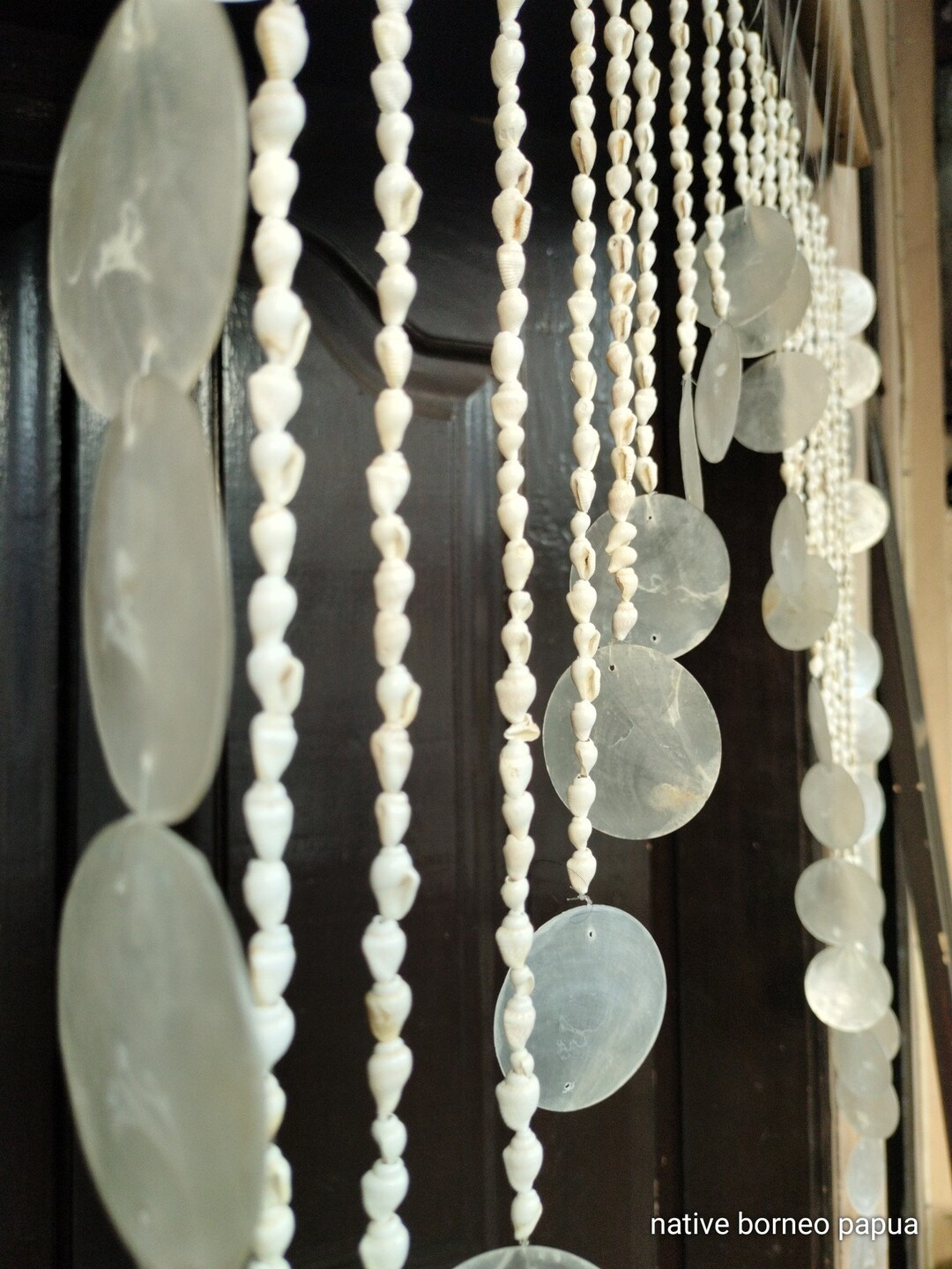 Capiz Shell Curtain: 20 Strand Boho Doorway Divider, Ocean Decor - Etsy
