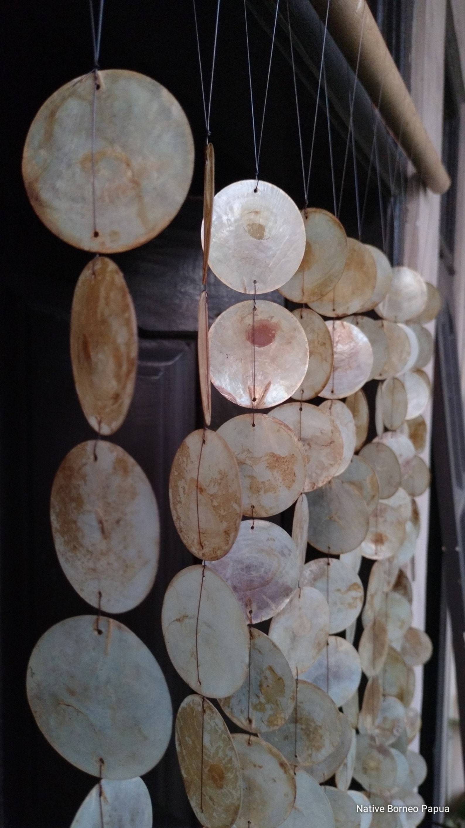 Capiz Shell Curtain: Boho Doorway Divider, Ocean Breeze. Round - Etsy