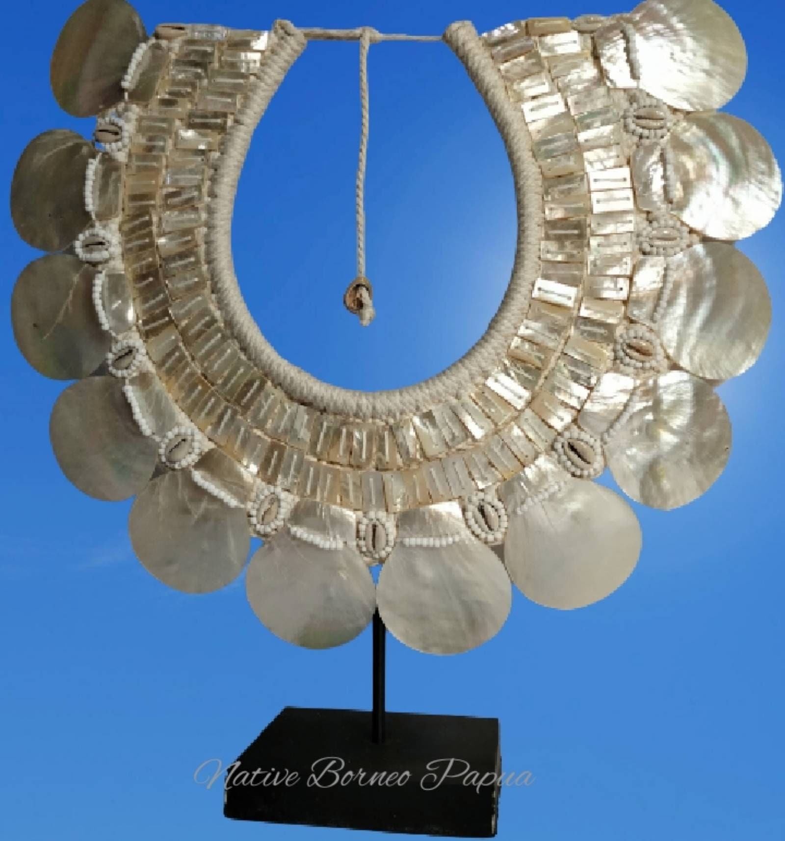 Papua Shell Necklace on Stand Display, Table Decor, Handmade Gift ...