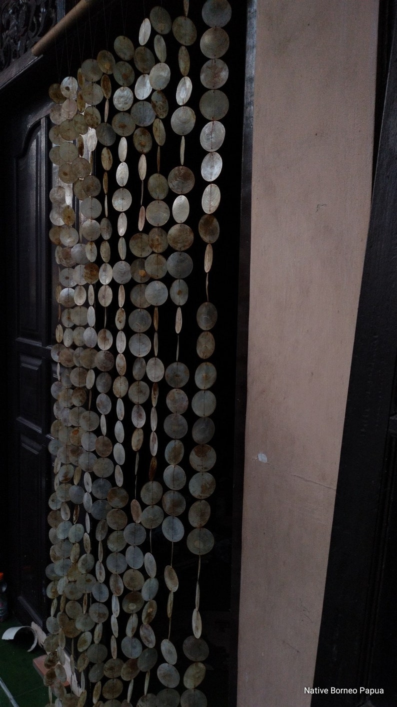 Capiz Shell Curtain: Boho Doorway Divider, Ocean Breeze. Round - Etsy