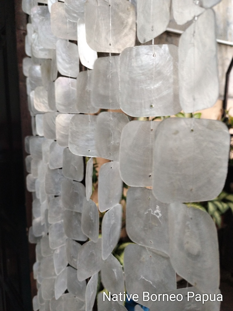 Capiz Shell Curtain: Boho Doorway Divider, Ocean Decor, Square - Etsy