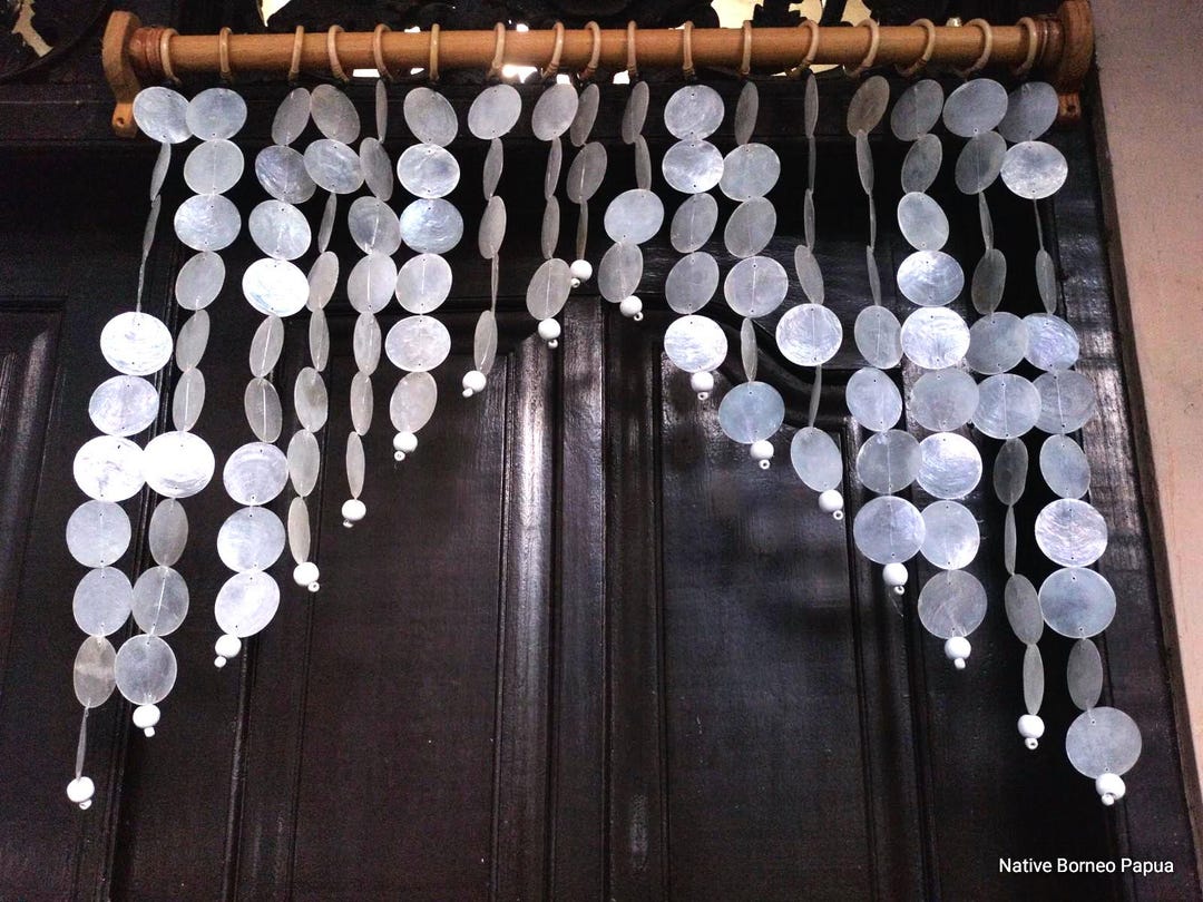 Capiz Shell Curtain: Boho Doorway Divider, Ocean Breeze Decor (39.37 ...