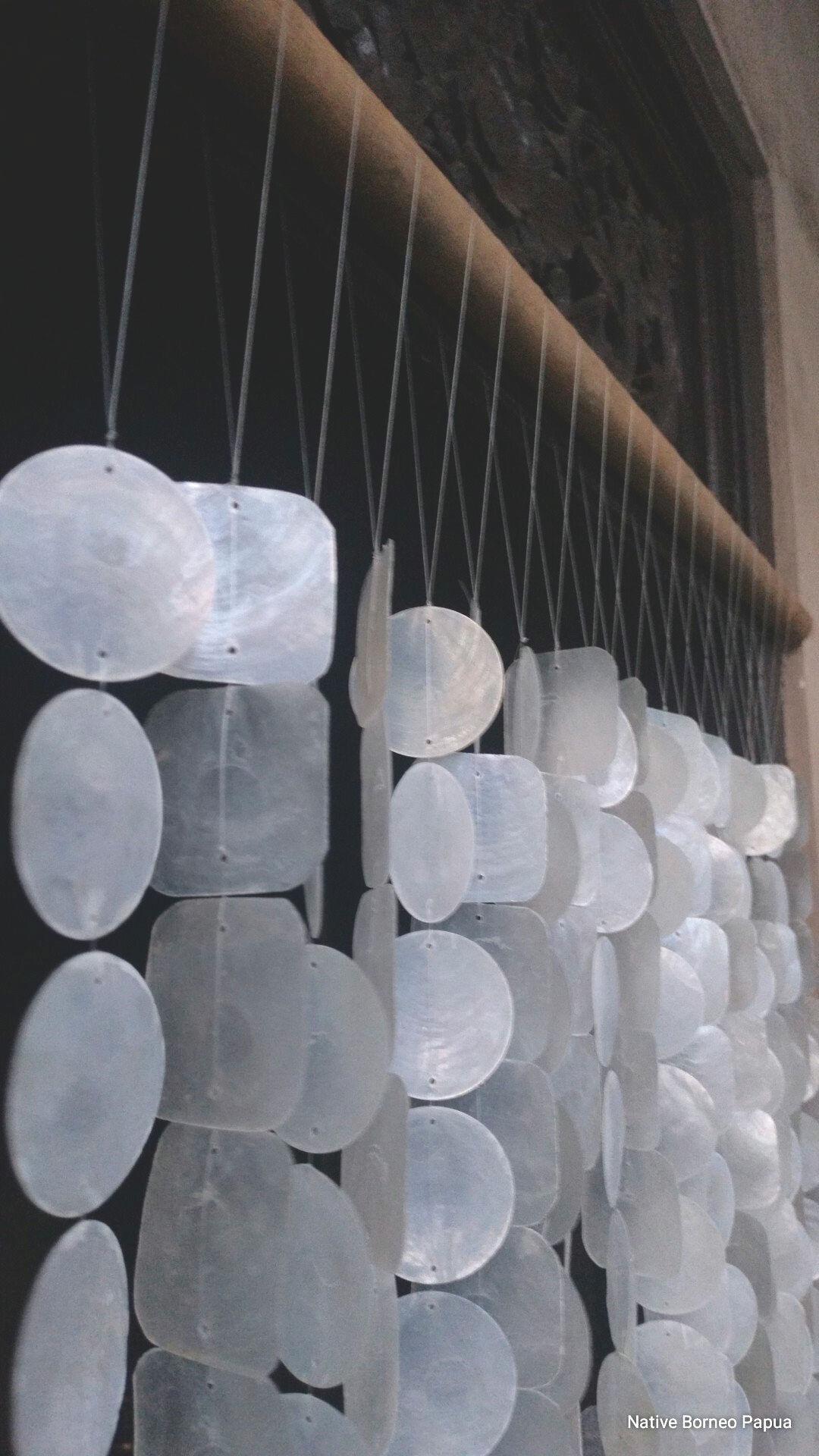 Capiz Shell Curtain: Boho Doorway Divider, Ocean Breeze Decor, Round ...