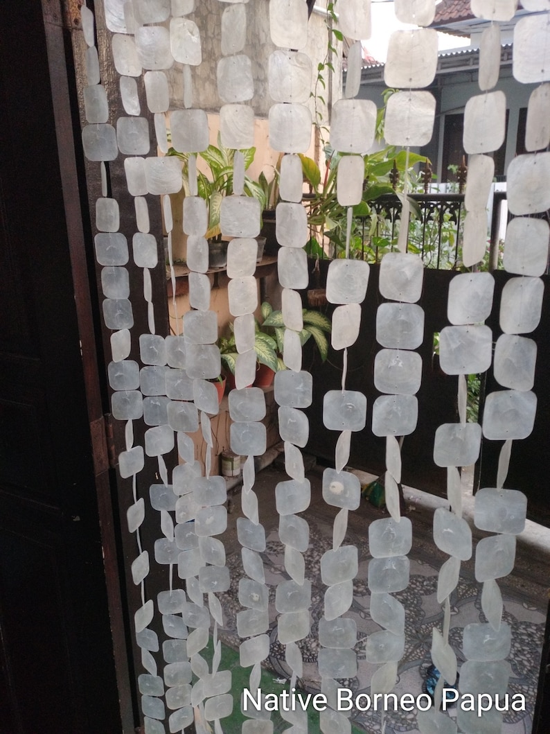 Capiz Shell Curtain: Boho Doorway Divider, Ocean Decor, Square - Etsy