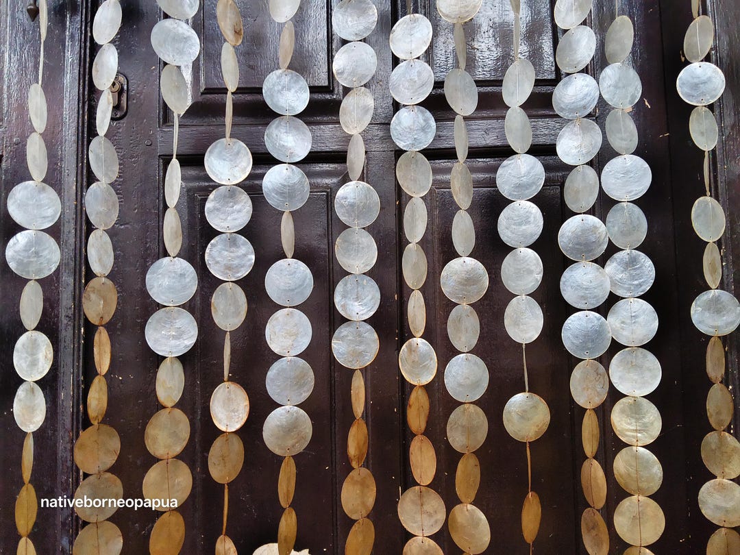 2026 Capiz Shell Curtain : Boho Doorway Divider, Ocean Breeze, Round ...