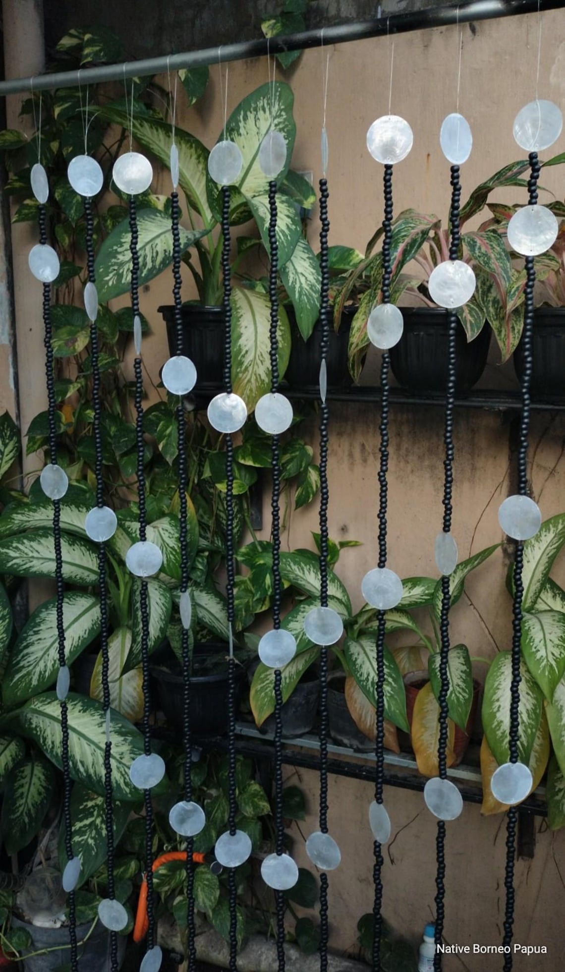 Capiz Shell Curtain: Wood Bead Boho Doorway Divider - Etsy
