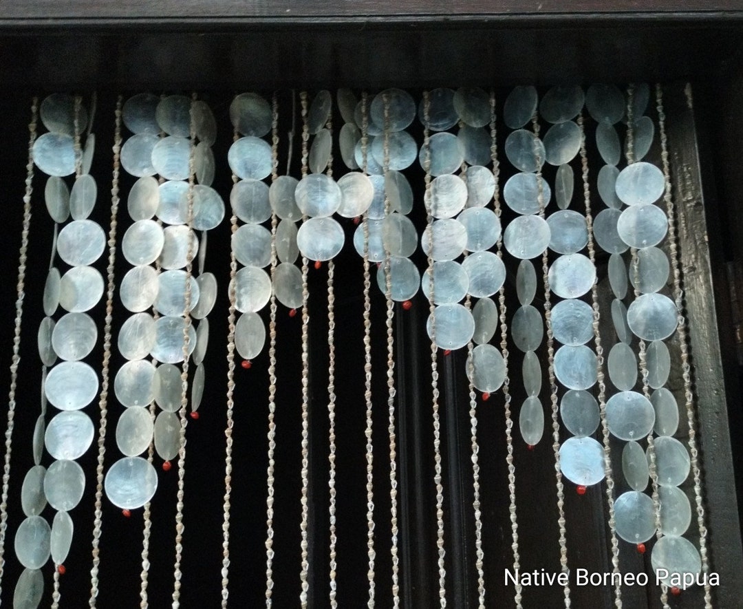 Capiz Shell Curtain Set: Boho Doorway Divider, Ocean Breeze Decor - Etsy