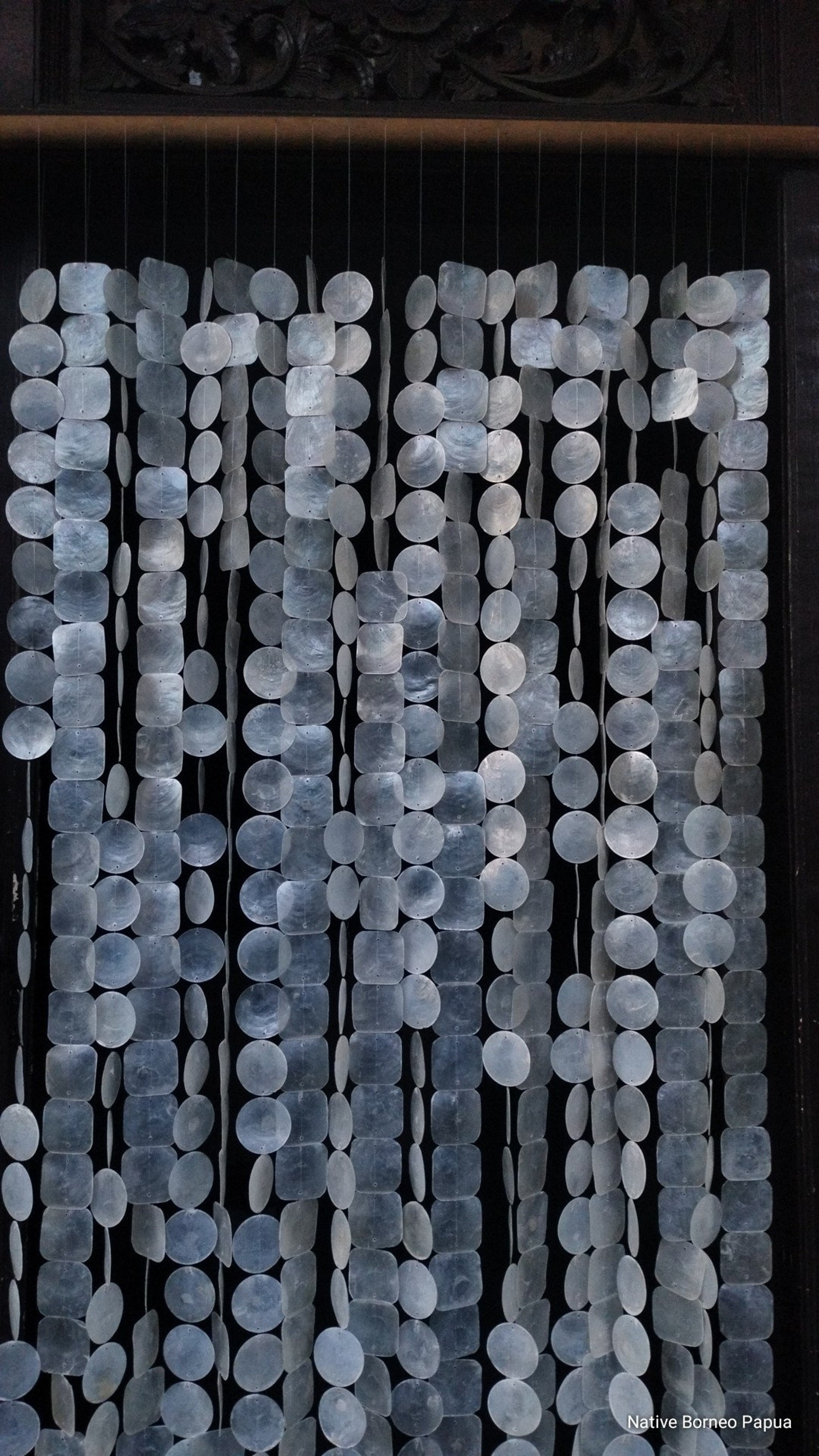 Capiz Shell Curtain: Boho Doorway Divider, Ocean Breeze Decor, Round ...