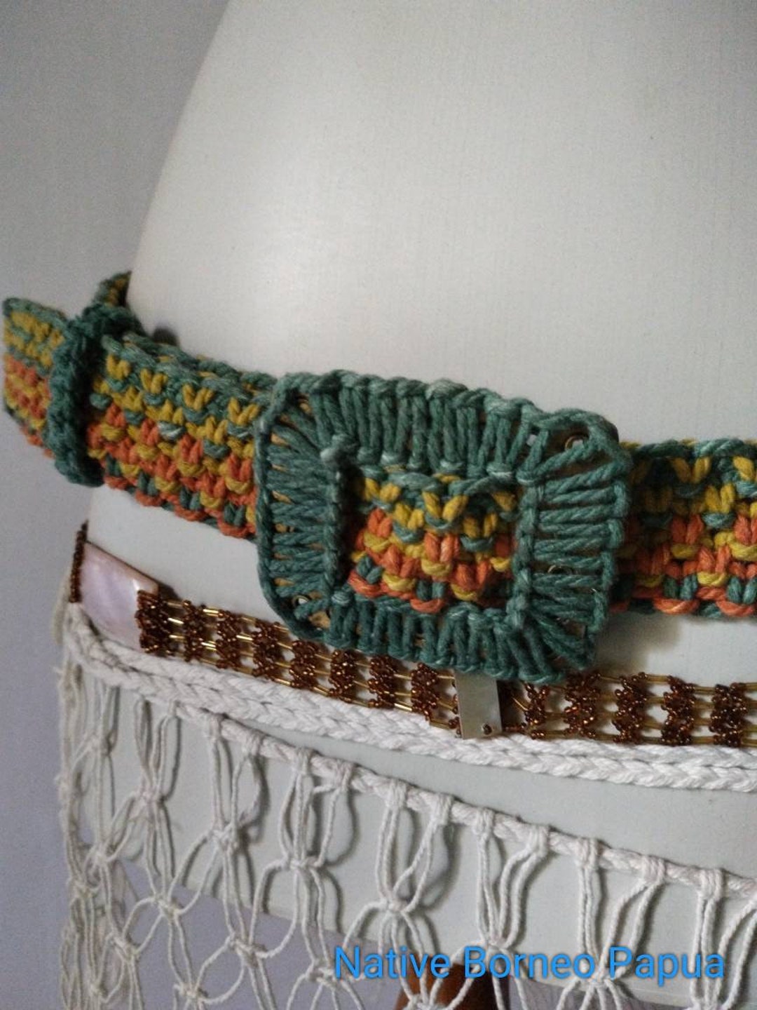 Handmade Macrame Boho Belt: Wide Cotton Waist Tie - Etsy