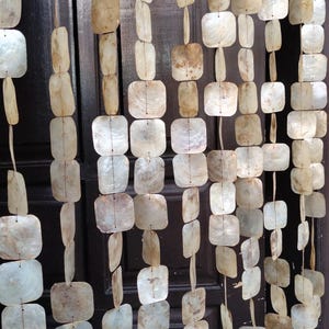 Capiz Shell Curtain: Boho Doorway Divider, Ocean Breeze, Square - Etsy