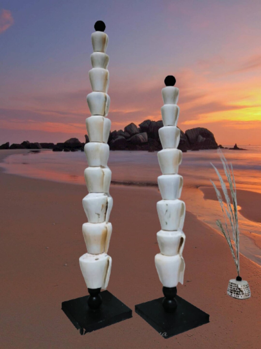 Set of 2 White Lumi Money Stick Shells,a Lumi Currency Stick, Shells ...