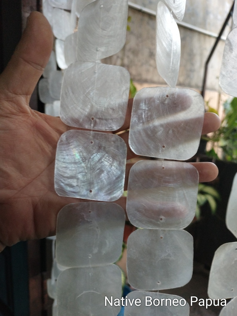 Square Capiz Shell Curtains ,shell Curtain for Doorway: Window Curtains ...