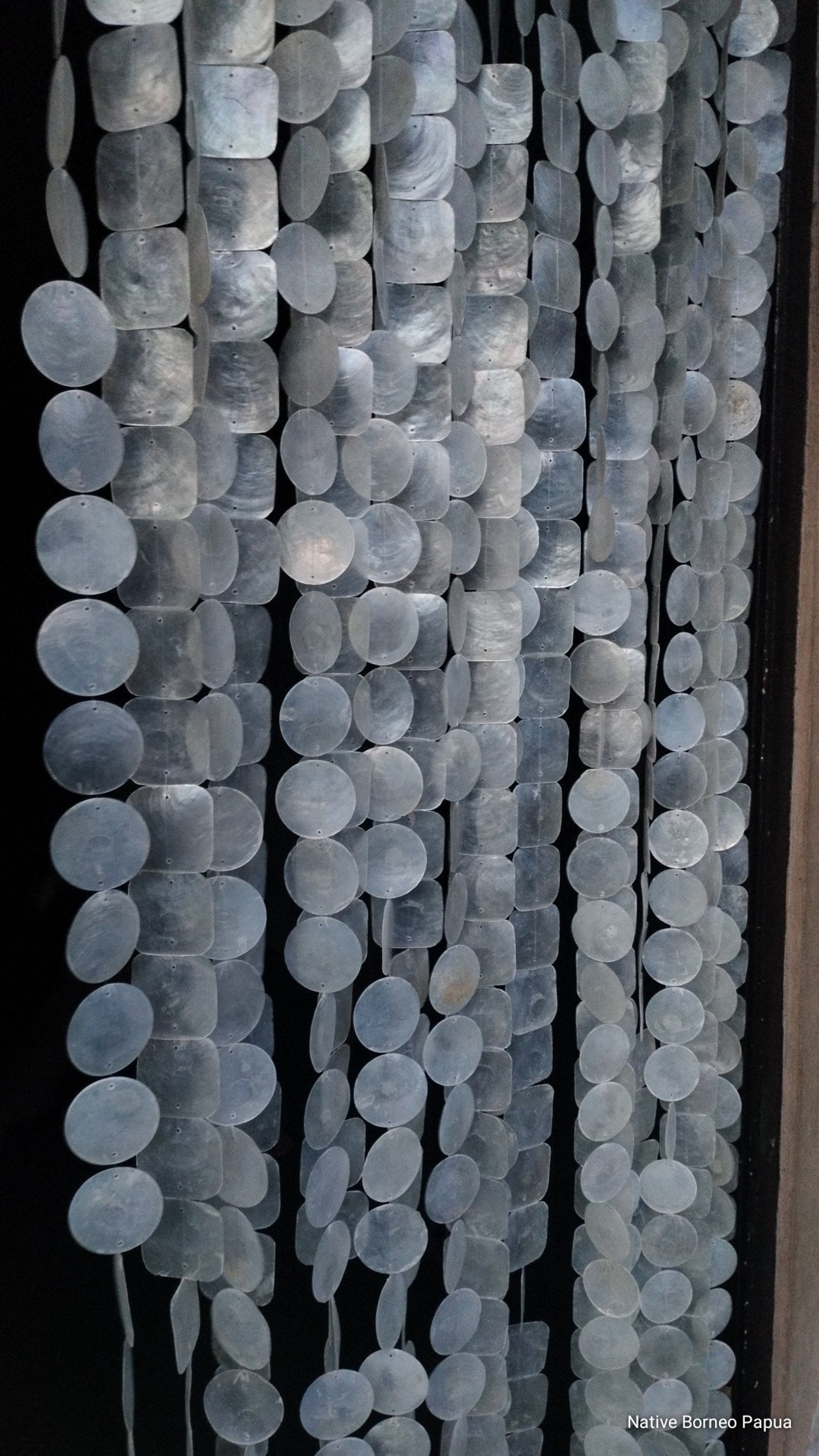 Capiz Shell Curtain: Boho Doorway Divider, Ocean Breeze Decor, Round ...