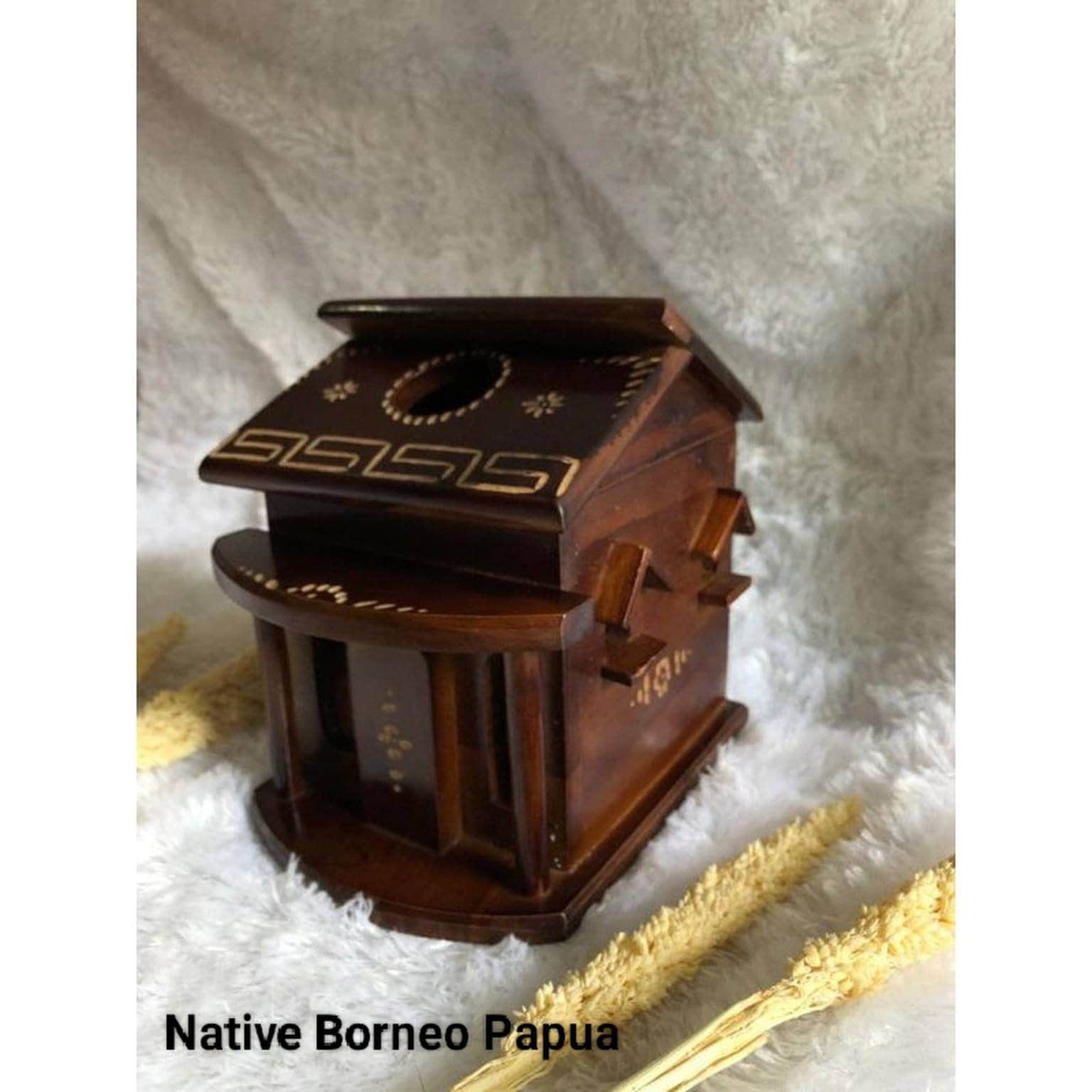 Teak Wood Tissue Box Carved House,teak Wood Tissue, Handmade Box Tissue ...