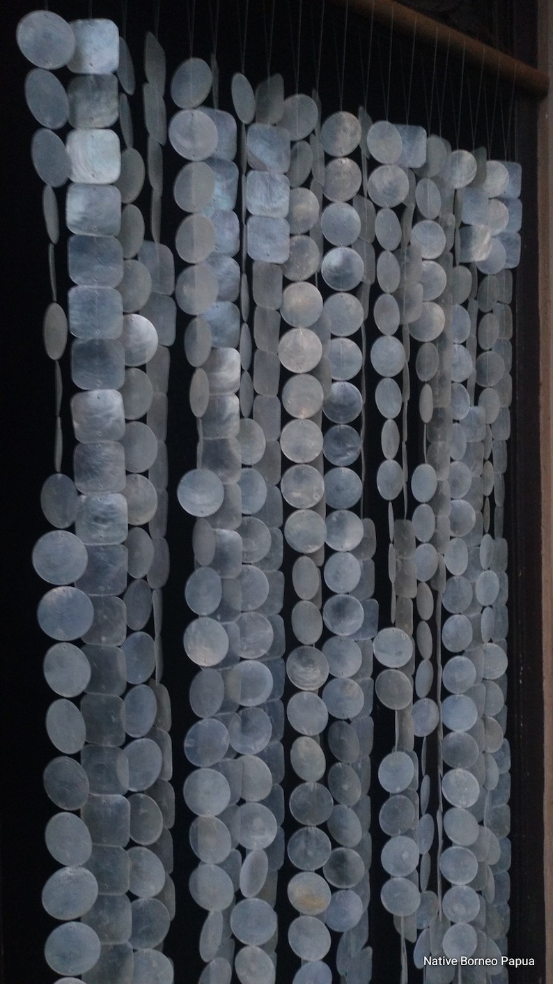Capiz Shell Curtain: Boho Doorway Divider, Ocean Breeze Decor, Round ...