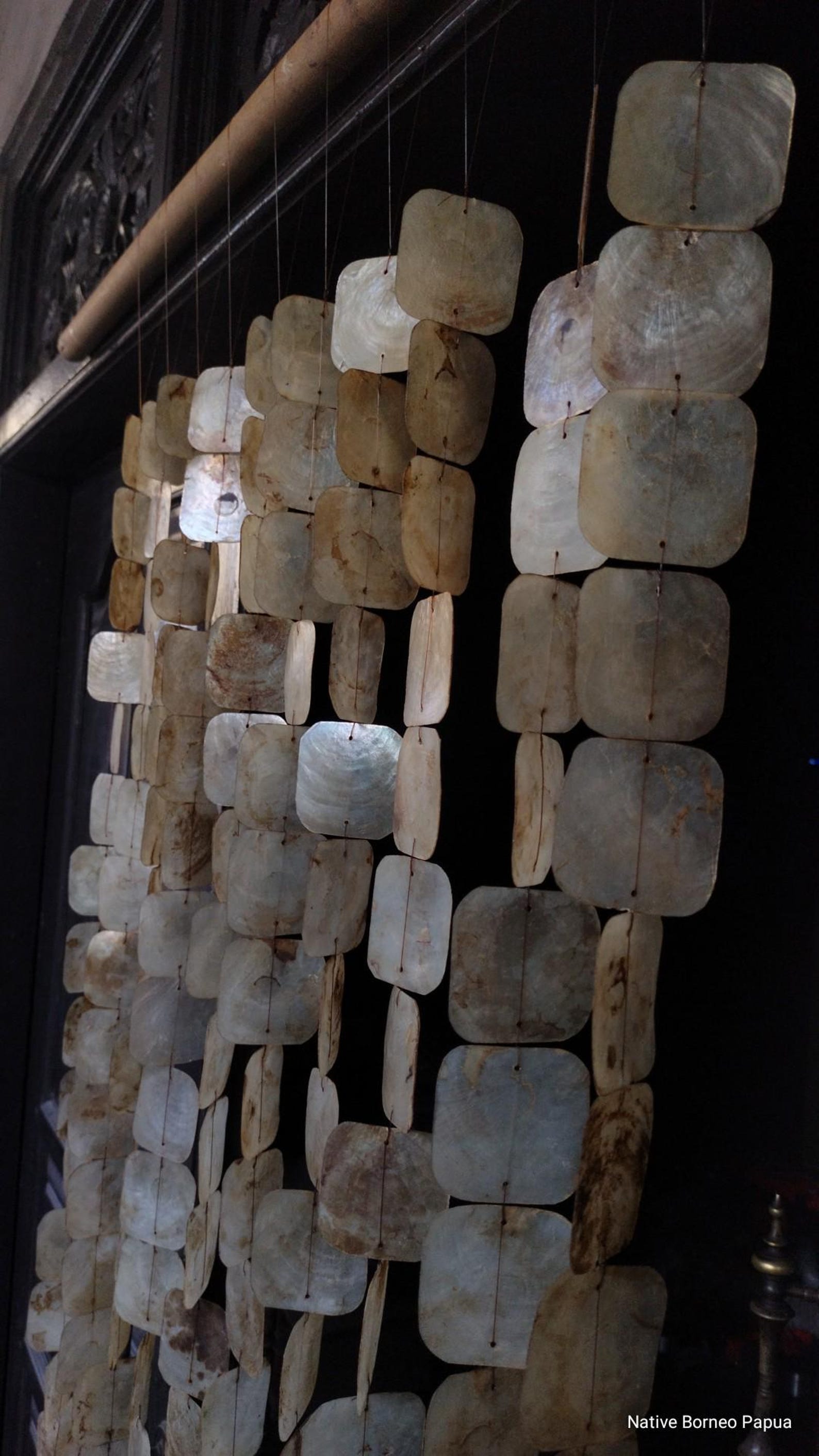 Capiz Shell Curtain: Boho Doorway Divider, Ocean Breeze, Square - Etsy