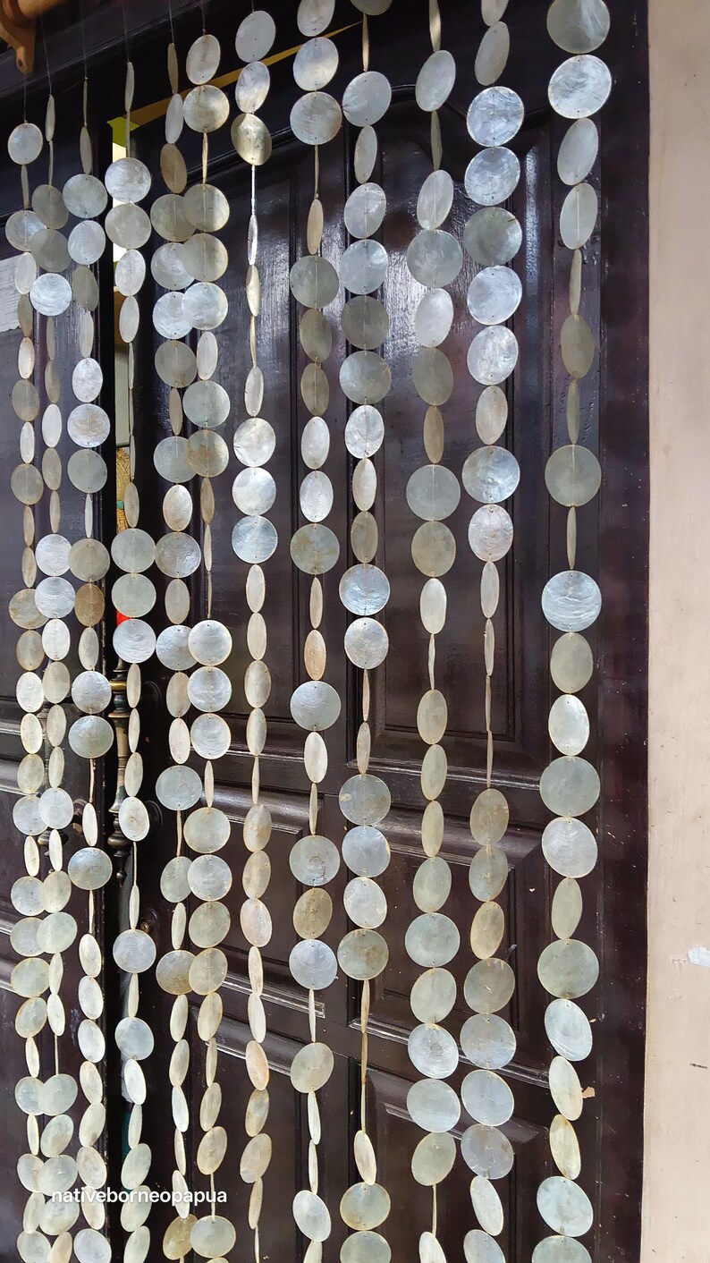 2026 Capiz Shell Curtain : Boho Doorway Divider, Ocean Breeze, Round ...