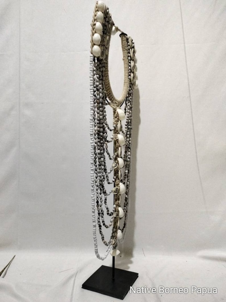 Tribal Coix Seed Necklace: Papua Shell Art, Boho Wall Decor - Etsy