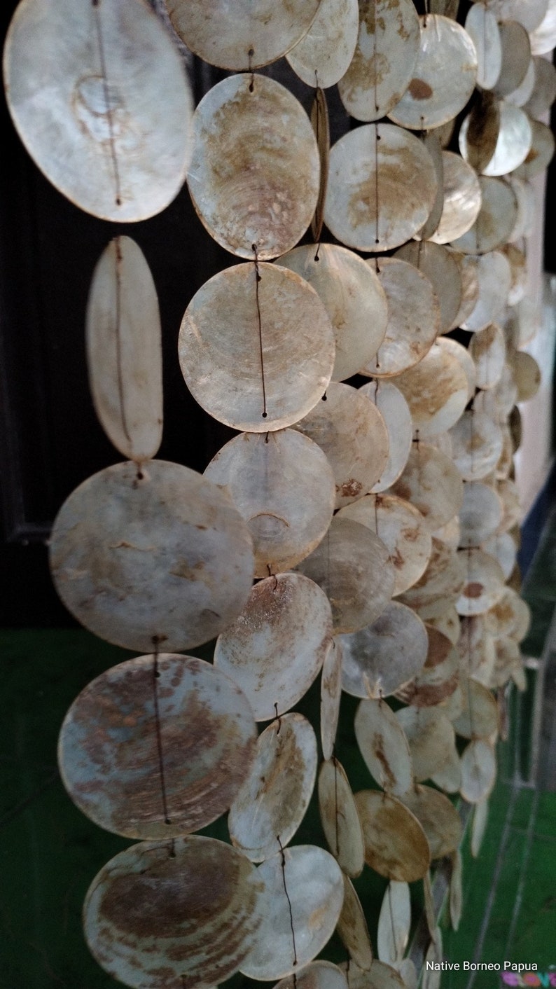 Capiz Shell Curtain: Boho Doorway Divider, Ocean Breeze. Round - Etsy