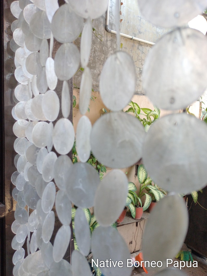 Capiz Shell Curtain: Boho Doorway Divider, Beach Decor. Round - Etsy